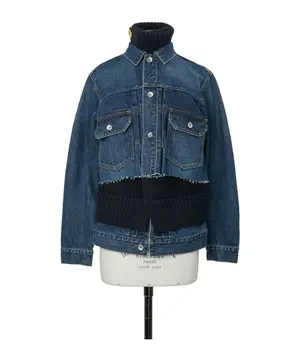 Sacai Denim X Wool Knit Jacket - Blued/navy