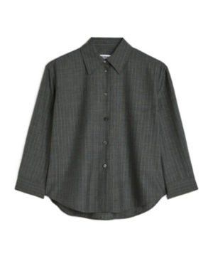 JIL SANDER Pinstripe-pattern Cropped Shirt