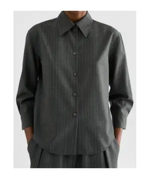 JIL SANDER Pinstripe-pattern Cropped Shirt