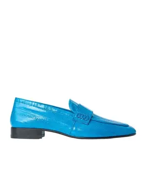Dries Van Noten Croc-embossed Leather Loafers - Blue