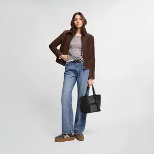 Hogan Script Shopping Bag Small - Brown-grey