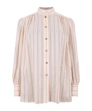 Chloé High-neck Striped Blouse