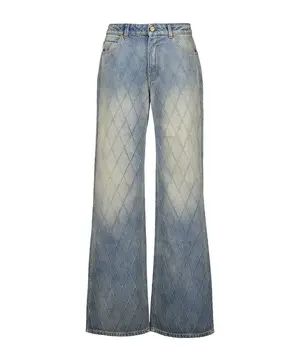 Balmain Quilted Faded Jeans