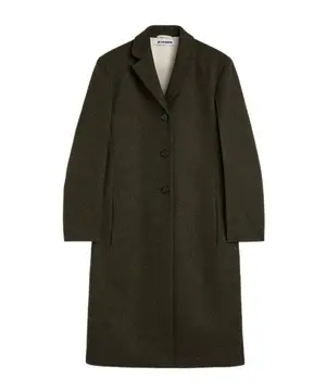 JIL SANDER Single-breasted Coat - Thyme Green