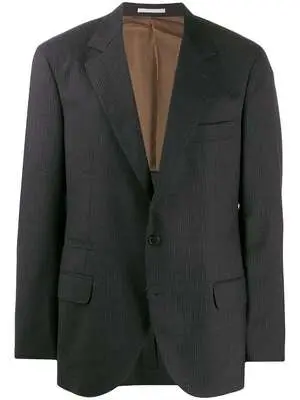 Brunello Cucinelli Striped Pattern Blazer - Black