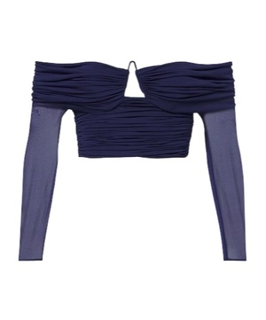 Christopher Esber Marin Draped Off-shoulder Top - Blue