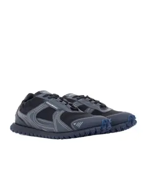 Emporio Armani Ripstop And Mesh Sneakers With Textured Rubber Sole