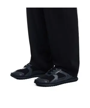 Emporio Armani Ripstop And Mesh Sneakers With Textured Rubber Sole
