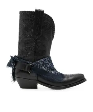 GOLDEN GOOSE Scarf-embellishment Boots - Black