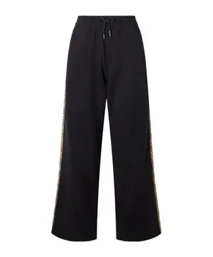 Burberry Drawstring Jogger Pants With Monogram Detail - Black