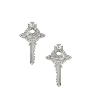 VIVIENNE WESTWOOD Curzio Key Drop Earrings - Platinum Color