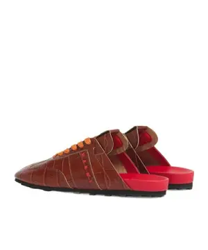 Marni Croc-effect Leather Slip-on Sneakers - Brown
