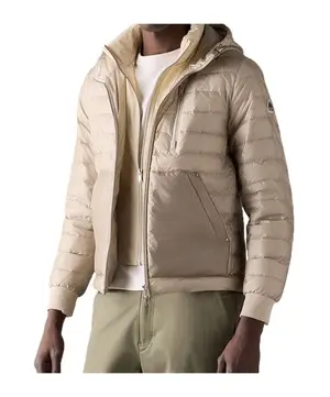 Moose Knuckles Long-sleeved Down Jacket With Zip Closure And Pockets - Alabaster
