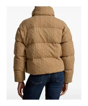 Polo Ralph Lauren Cable Wool-cashmere Puffer Jacket - Light Brown