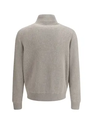 Brunello Cucinelli High-neck Buttoned Jacket - Gray