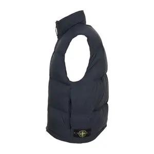 Stone Island Sleeveless High Neck Zipped Down Vest - Blue