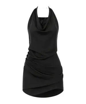 Wardrobe.NYC Halterneck Mini Dress - Black