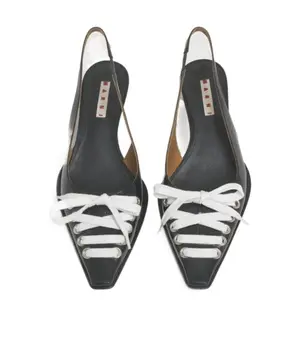 Marni Lace-up Slingback High-heeled Pumps - Black