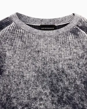 Emporio Armani Ribbed Jumper With Mélange Effect