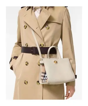 Burberry Mini Check Cotswolds Tote - Soap Beige