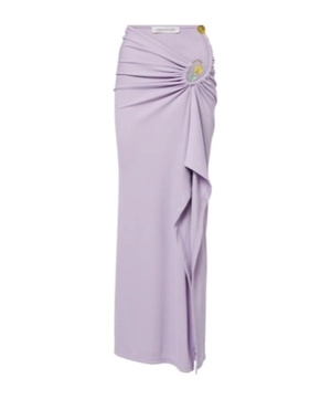 Christopher Esber Spiral Beach Glass Ribbed-knit Jersey Maxi Skirt - Purple