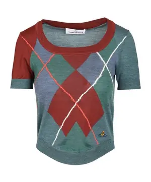 VIVIENNE WESTWOOD Argyle Bodice Knitted Top