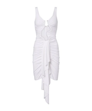 Christopher Esber Salacia Ruched Jersey Minidress - White