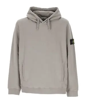 Stone Island Drawstring Hooded Sweatshirt - Grey