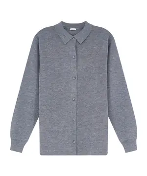 Aspesi Single-breasted Long-sleeve Knit Top - Gray