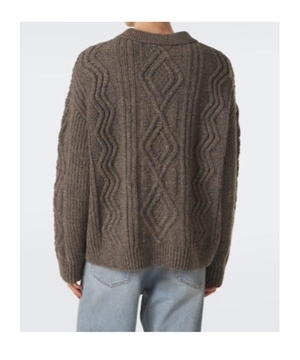FRAME Cable-knit Wool And Alpaca-blend Polo Sweater