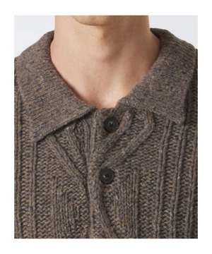 FRAME Cable-knit Wool And Alpaca-blend Polo Sweater