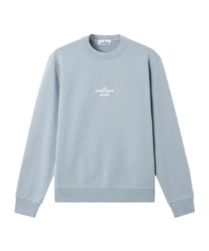 Stone Island Regular-fit Crewneck Sweatshirt With Seasonal 'archivio' Print - Ashes