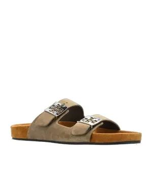 Tory Burch Suede Slides Mellow
