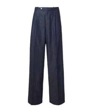 JIL SANDER Cotton Chambray Wide-leg Pants - Blue