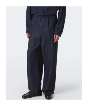 JIL SANDER Cotton Chambray Wide-leg Pants