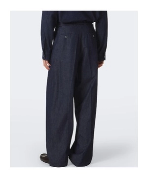 JIL SANDER Cotton Chambray Wide-leg Pants