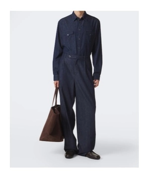 JIL SANDER Cotton Chambray Wide-leg Pants