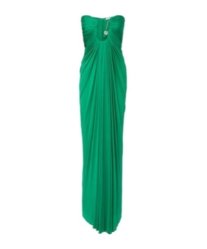 Christopher Esber Helix Crystal Gathered Gown - Green