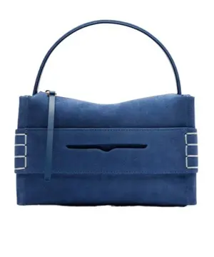 J.W.ANDERSON Loafer Small Suede Shoulder Bag - Blue