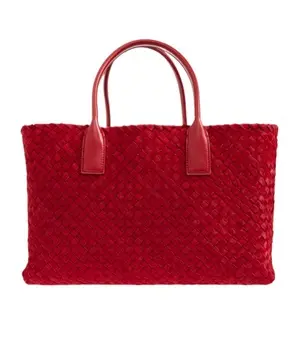Bottega Veneta Woven Handbag Red