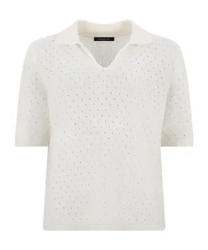 Fabiana Filippi Short-sleeved Knitted Polo Shirt - White