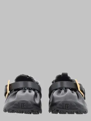 Balmain Anthem Buckle-fastening Ruched Ballet Flats