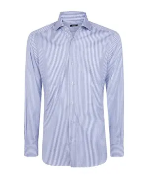 BARBA NAPOLI Striped Shirt - Light Blue