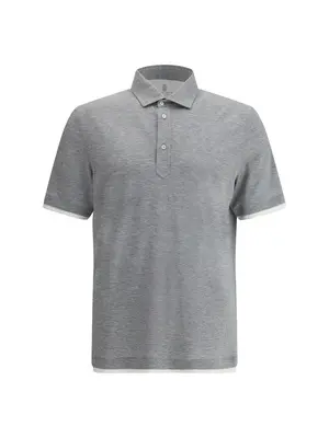 Brunello Cucinelli Contrast-trim Short-sleeved Polo Shirt