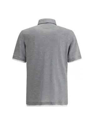 Brunello Cucinelli Contrast-trim Short-sleeved Polo Shirt