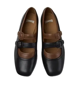 Camper Leather Ballerinas With Buckled Straps