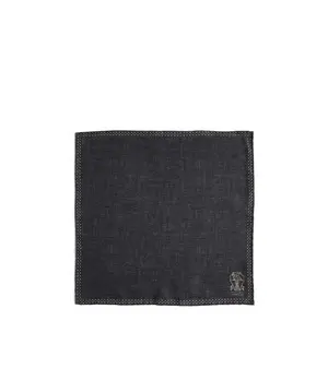 Brunello Cucinelli Logo Detailed Scarf - Black