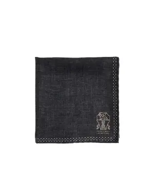 Brunello Cucinelli Logo Detailed Scarf - Black