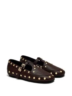 GANNI Mary Jenny Moccasins With Studs - Black