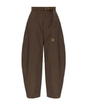Sacai Casual Trousers With Belt Loops - Brown